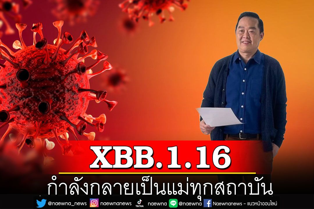 ในประเทศ - 'หมอพงศกร'เผย XBB.1.16 กำลังกลายเป็นแม่ทุกสถาบัน! ตอกย้ำให้ตะหนักแต่อย่าตะหนก